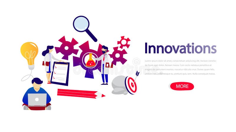 Innovation Horizontal Flat Banner for Your Website Stock Vector ...