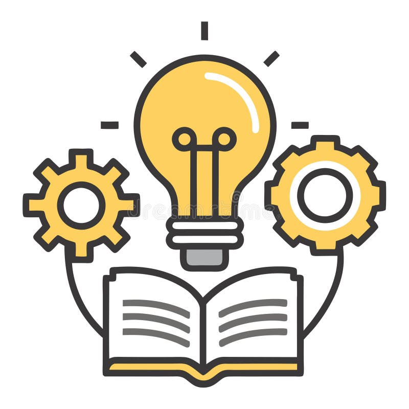 Innovation Icon: Knowledge, Ideas, Progress, and Collaboration for Creative Solutions Stock ...