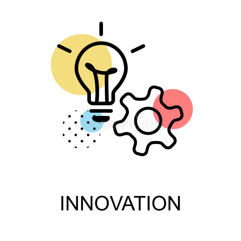 Innovation Icon with Light Bulb and Gear on White Background Wit Stock ... Innovation Icon with Light Bulb and Gear on White Background Wit Stock ...