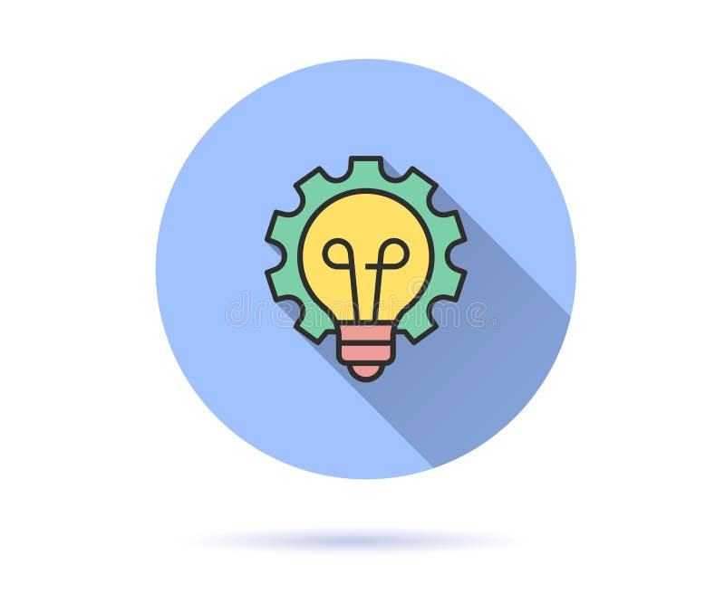 Innovation Icon with Long Shadow for Graphic and Web Design. Stock ...