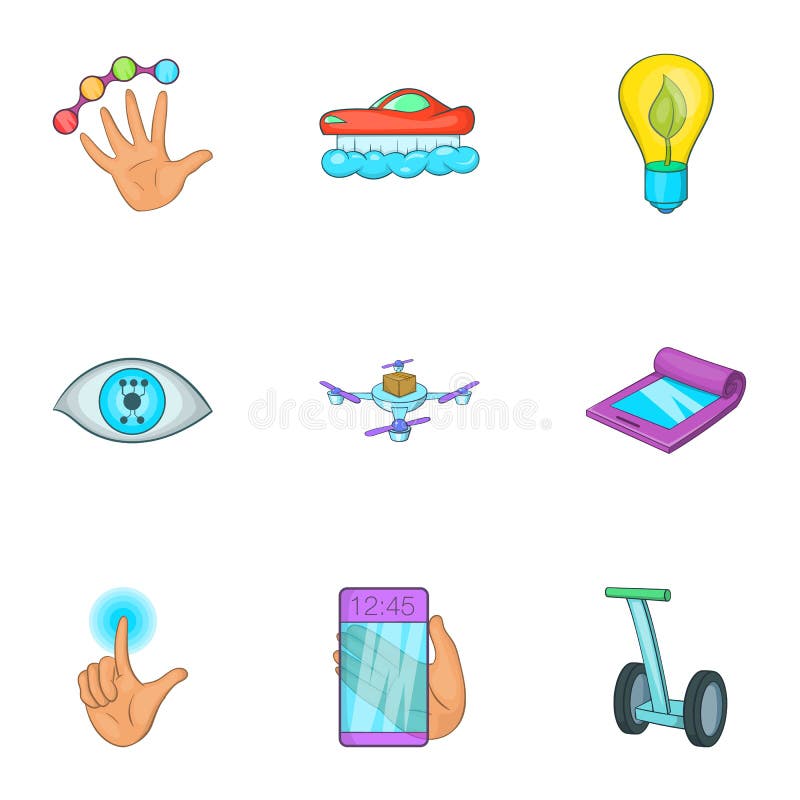 Innovation Icons Set, Cartoon Style Stock Vector - Illustration of ...