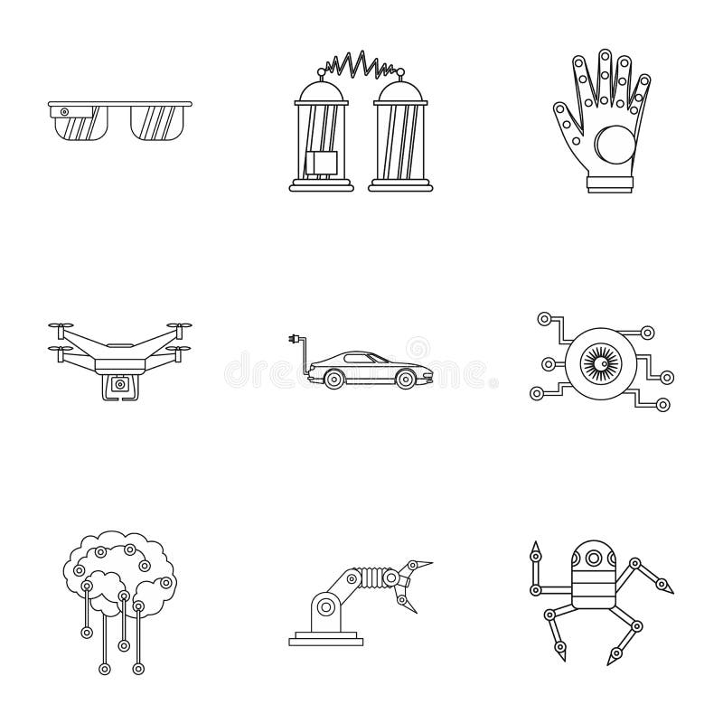 Innovation Icons Set, Outline Style Stock Vector - Illustration of ...
