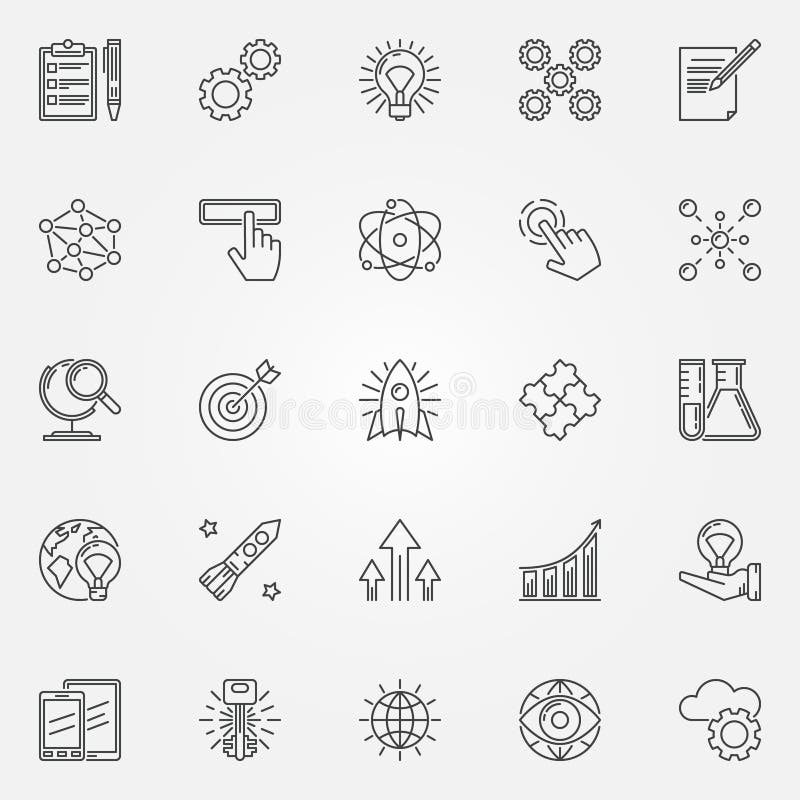Innovation icons set stock vector. Illustration of lightbulb - 67835329