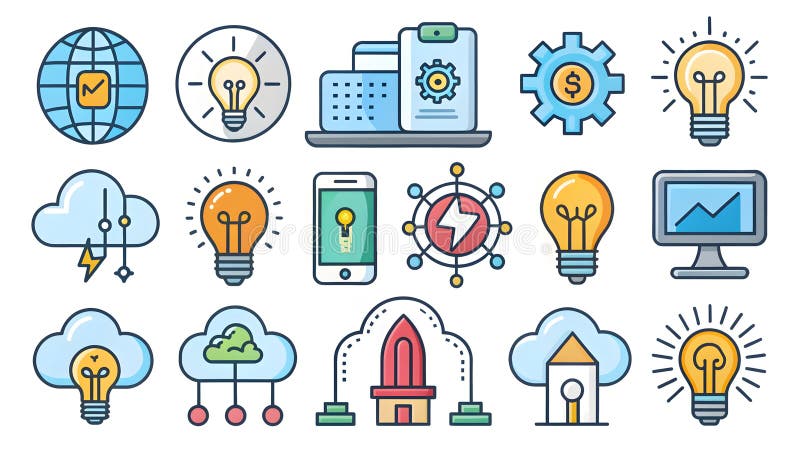 Innovation Icons: Startup & Tech Stock Image - Image of internet, graph ...