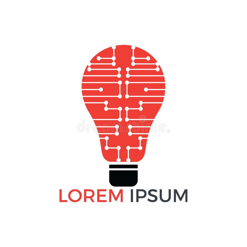 Bulb Lamp and Networking Technology Logo Design. Stock Vector ...