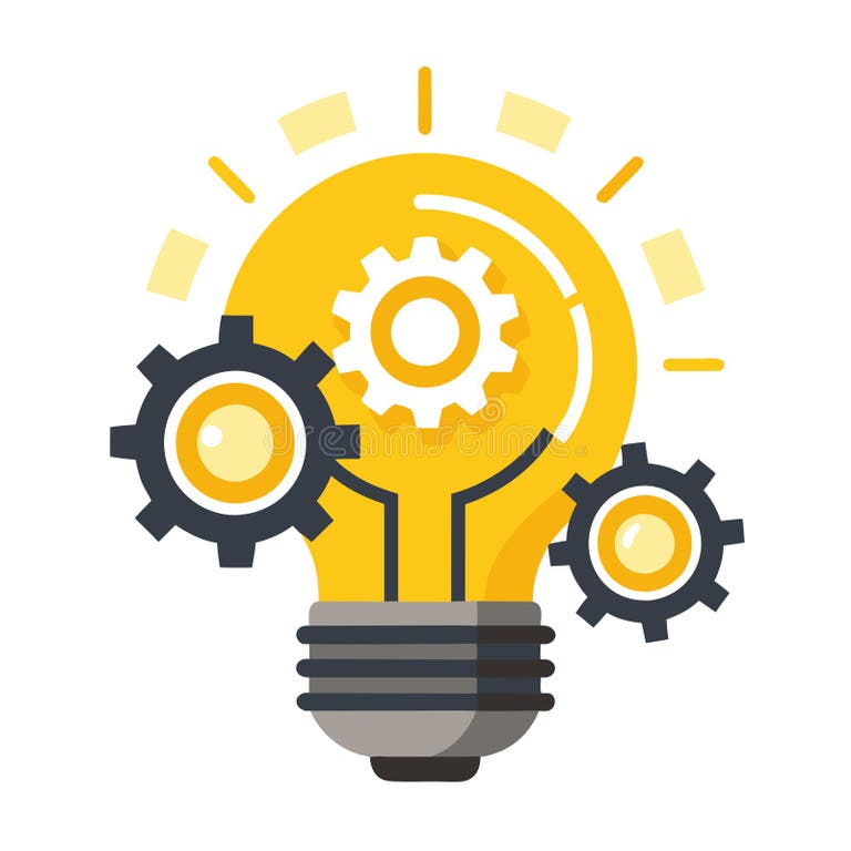 Innovation and Ideas Concept: Light Bulb with Gears, Creative Problem ...