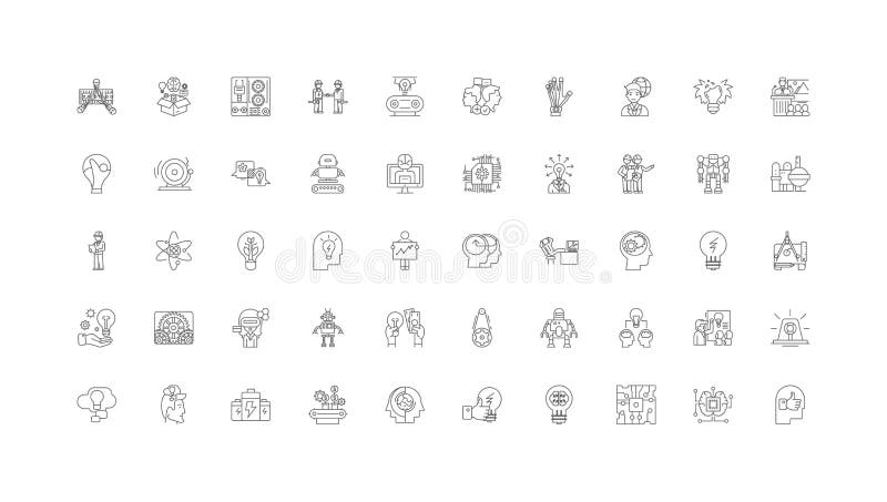 Innovation Ideas, Linear Icons, Line Signs Set, Vector Collection Stock ...