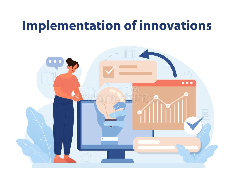 Innovation Implementation. a Crisp Vector Illustration Depicting a ...
