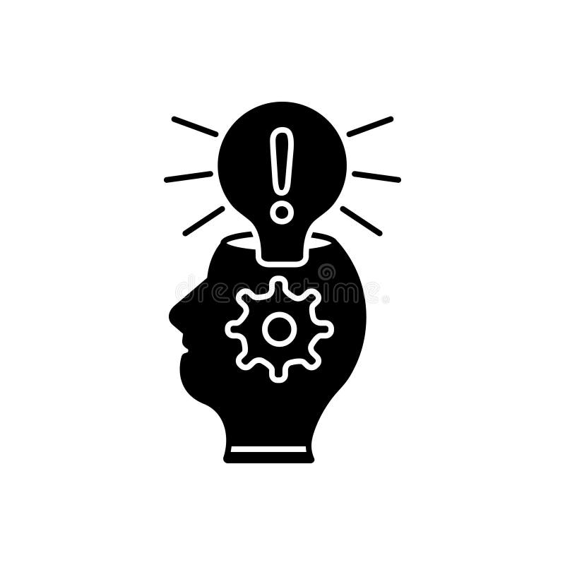 Black Solid Icon for Innovation, Idea and Concept Stock Vector ...