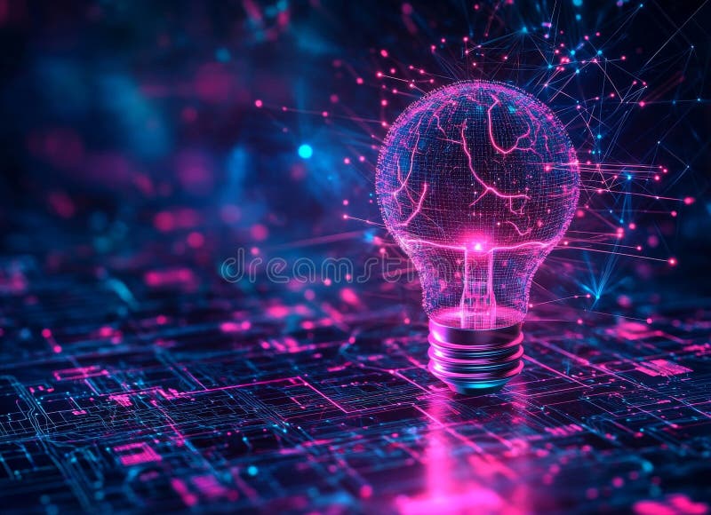 Innovation and Interconnected Ideas are Symbolized by a Glowing Light ...