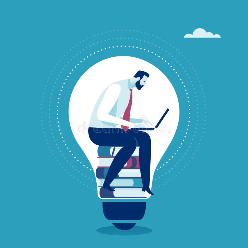 Innovation. the Inventor is Working on the Discovery Stock Vector ...