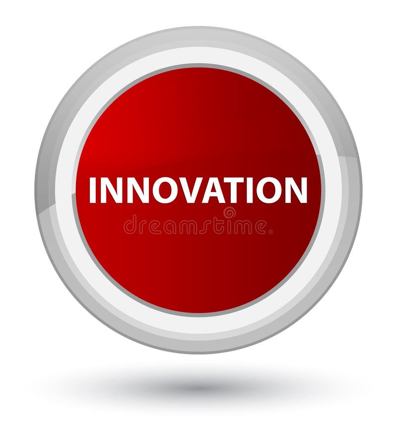Innovation Prime Red Round Button Stock Illustration - Illustration of ...