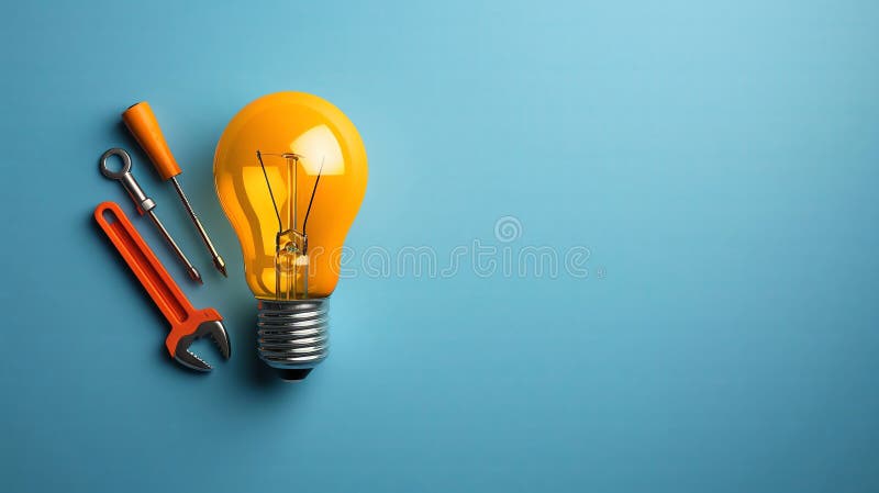 Innovation Lab, Lightbulb with Tools, Creative Idea Workshop, Modern ...
