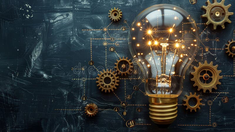 Innovation Lab Visualized Lightbulb Containing Tools, Workshop of Ideas ...