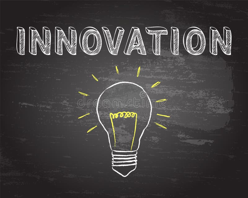 Innovation Light Bulb Blackboard Stock Vector - Illustration of ...