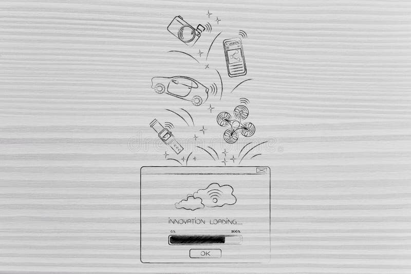 Innovation Loading Pop-up With Progress Bar And Connected Object Stock ...