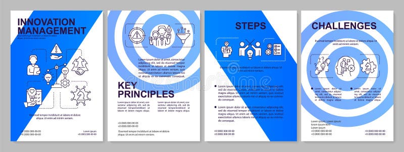 Innovation Management Steps and Challenges Blue Brochure Template Stock ...