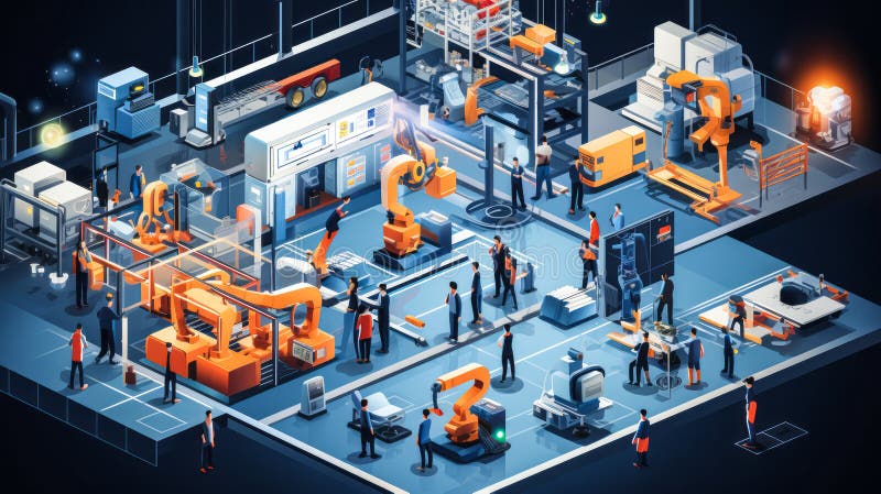 Innovation Meets Automation Isometric Artwork on Industry 4.0 Stock ...