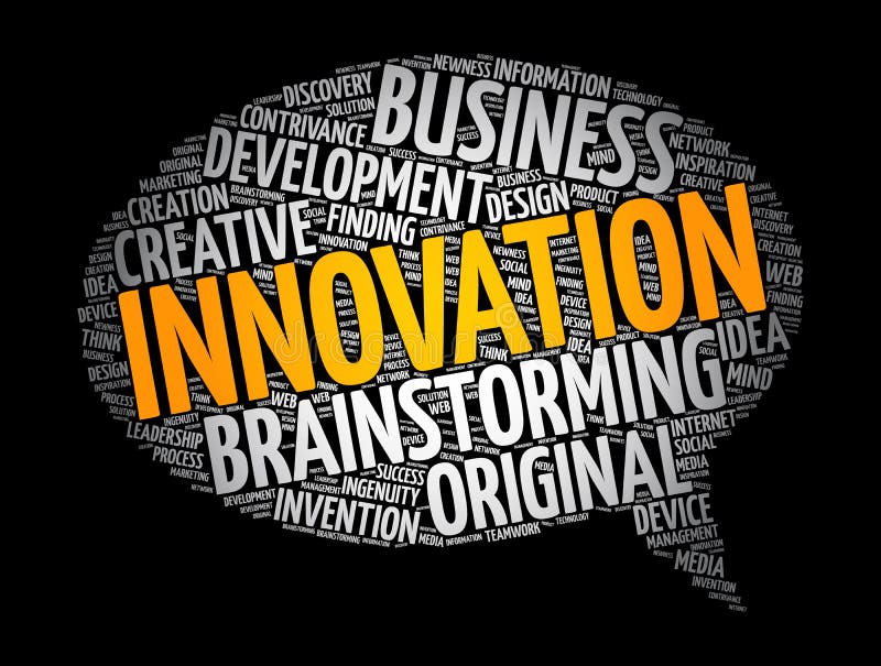 INNOVATION Message Bubble Word Cloud Collage, Business Concept ...