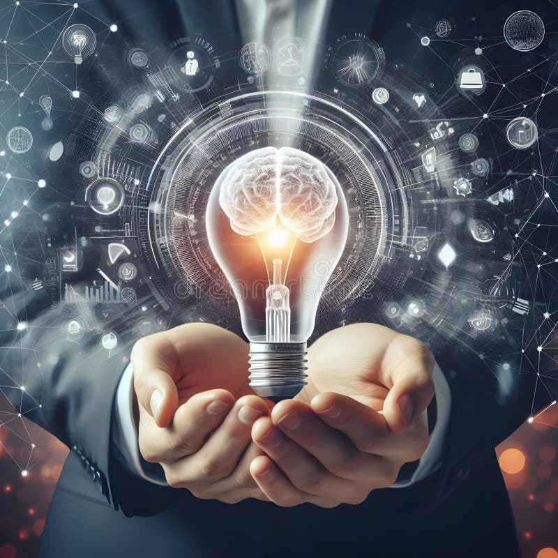 Innovation, New Idea, Creative and Inspiration Concept. Hands of ...