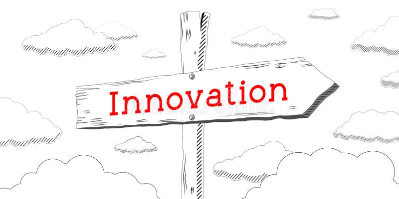 Innovation - Outline Signpost with One Arrow Stock Illustration ... Innovation - Outline Signpost with One Arrow Stock Illustration ...