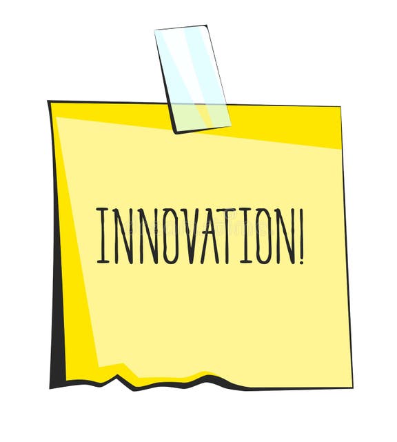 Innovation Paper Sticky Note. Retro Reminder Sticker Stock Illustration ...