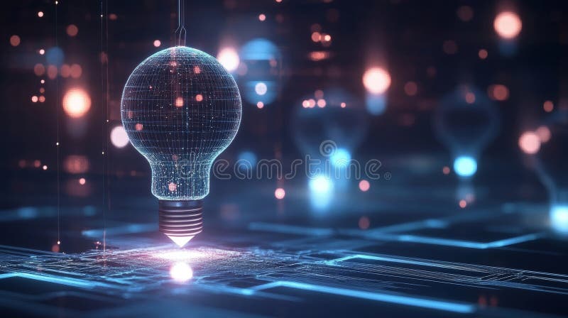 Innovation Platform Software with Bulb. Stock Photo - Image of bulb ...