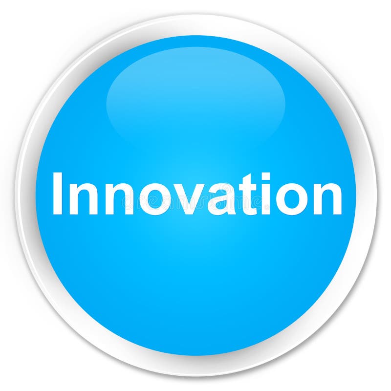 Innovation Premium Cyan Blue Round Button Stock Illustration ...