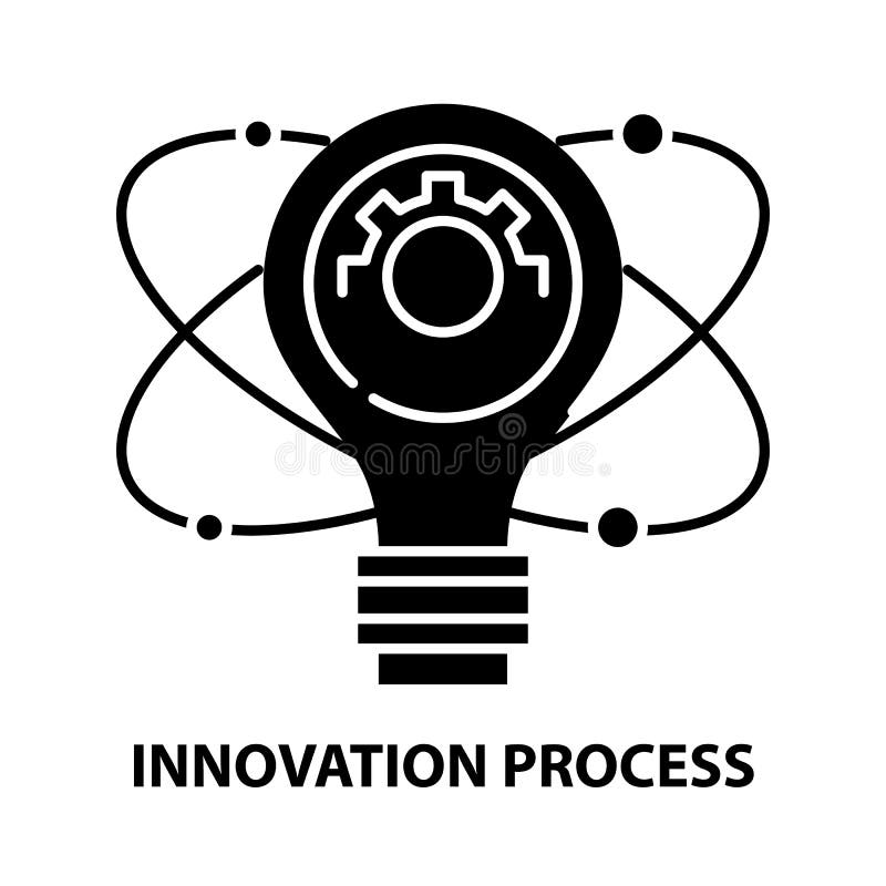 Innovation Process Icon, Black Vector Sign with Editable Strokes ...