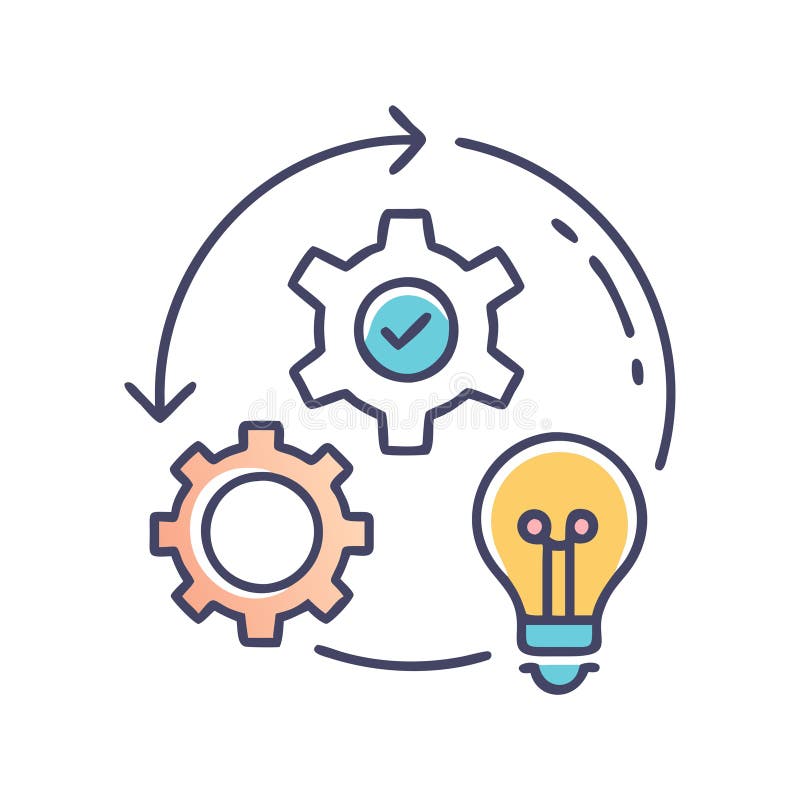 Innovation Process Template with Six Steps - Blue Version Stock Vector ...