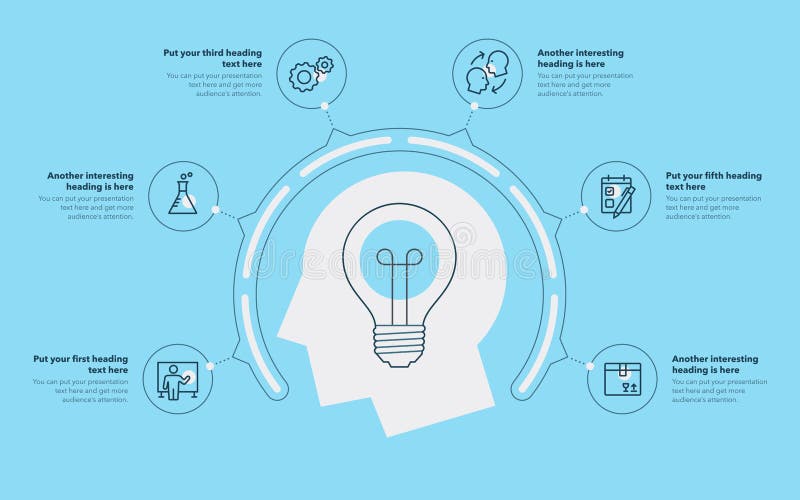Innovation Process Template with Six Steps - Blue Version Stock Vector ...