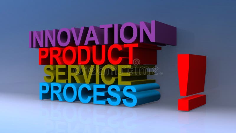 Innovation Product Service Process on Blue Stock Illustration ...