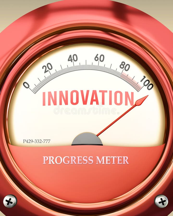 Innovation and Progress Meter that is Hitting a Full Scale, Showing a ...