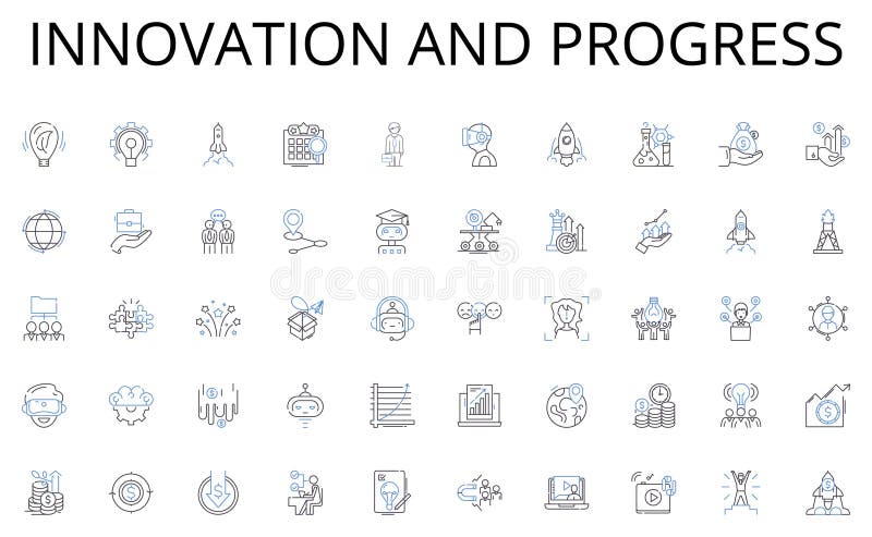 Innovation and Progress Line Icons Collection. Responsive, Trusrthy ...