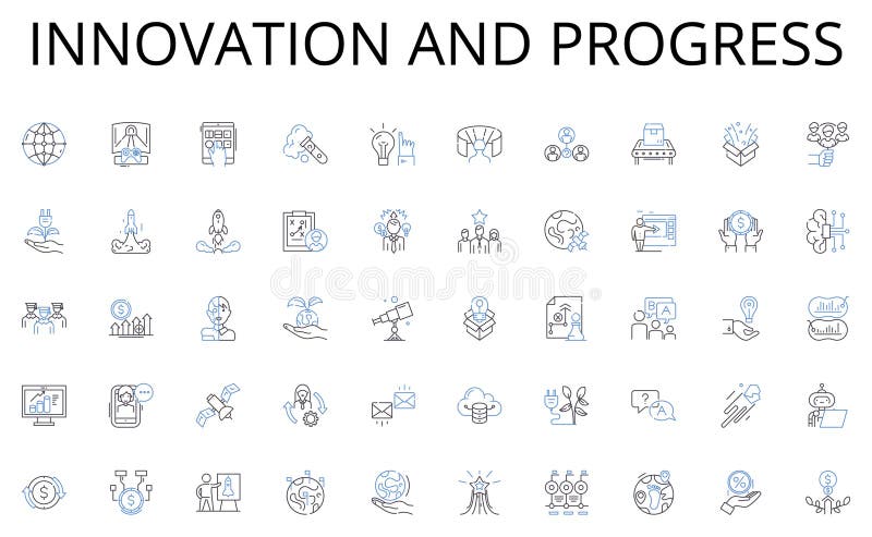 Innovation and Progress Line Icons Collection. Solution, Response ...