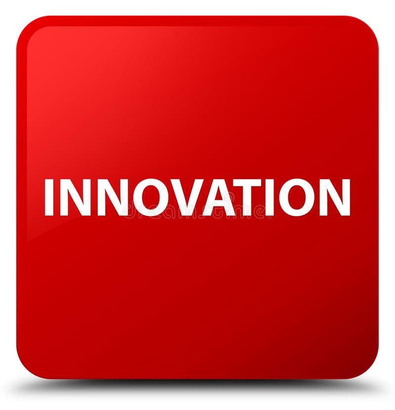 Innovation Red Square Button Stock Illustration - Illustration of ...