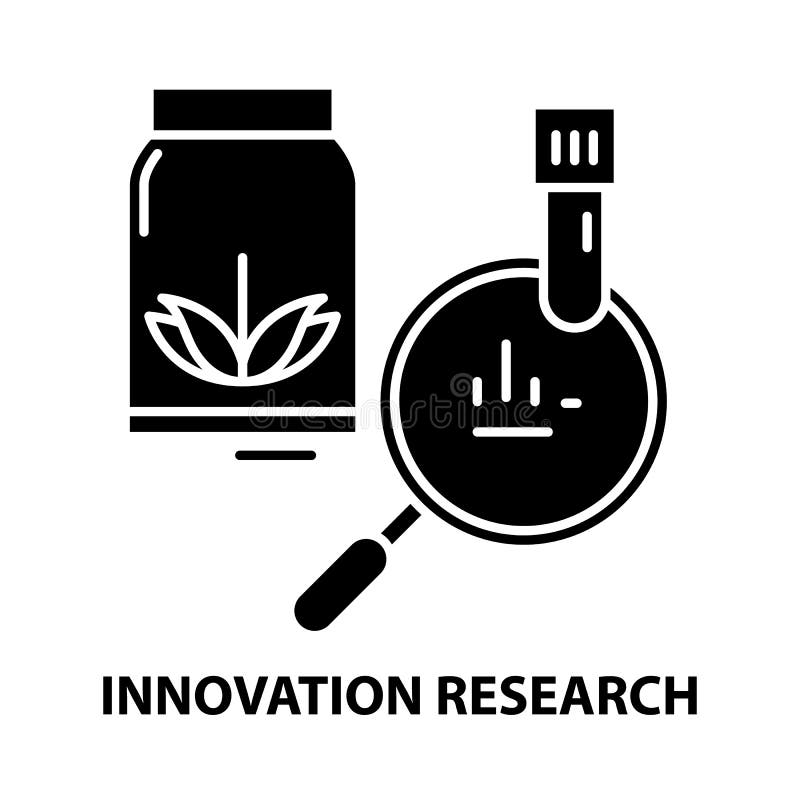 Innovation Research Icon, Black Vector Sign with Editable Strokes ...