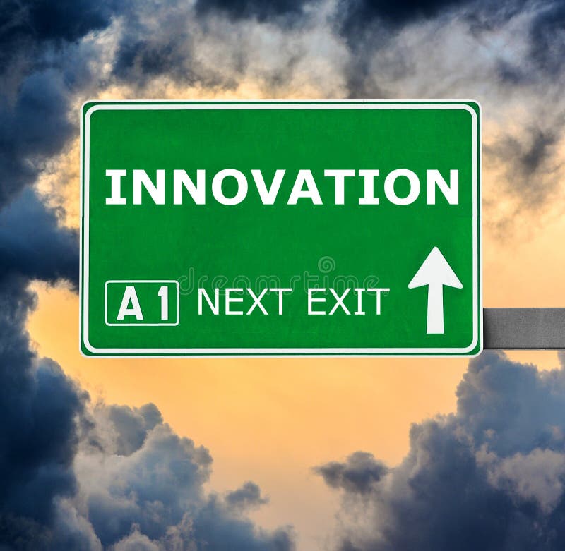 INNOVATION Road Sign Against Clear Blue Sky Stock Photo - Image of ...