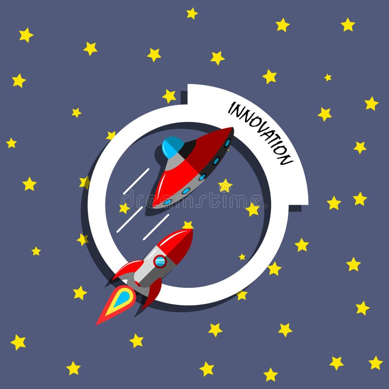Innovation rocket concept. stock vector. Illustration of launch - 74595651