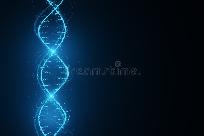 Innovation, Science and Genetics Concept with Bright Digital DNA ...