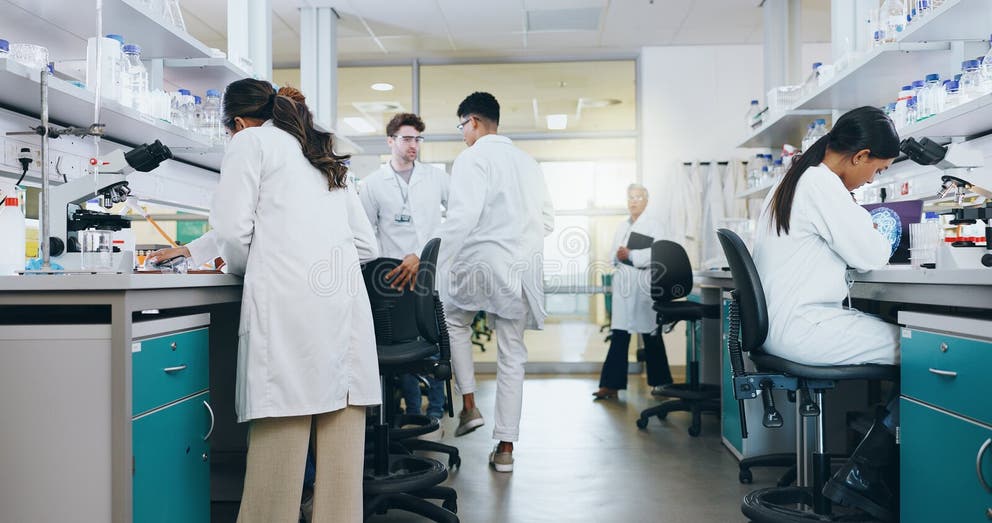 Innovation, Science and Group of People in Laboratory for Work on ...