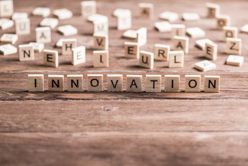Innovation scrabble word stock photo. Image of innovation - 102928666