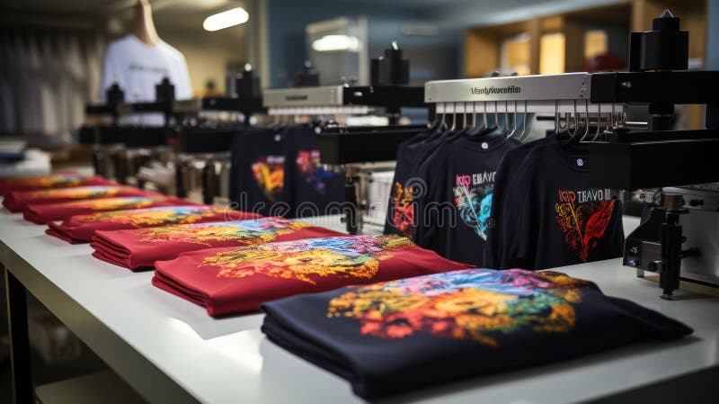 Innovation Shirt and Textile Printer Machine. Printshop Office or ...