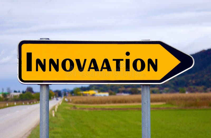Innovation sign board. stock image. Image of advertising - 208953661
