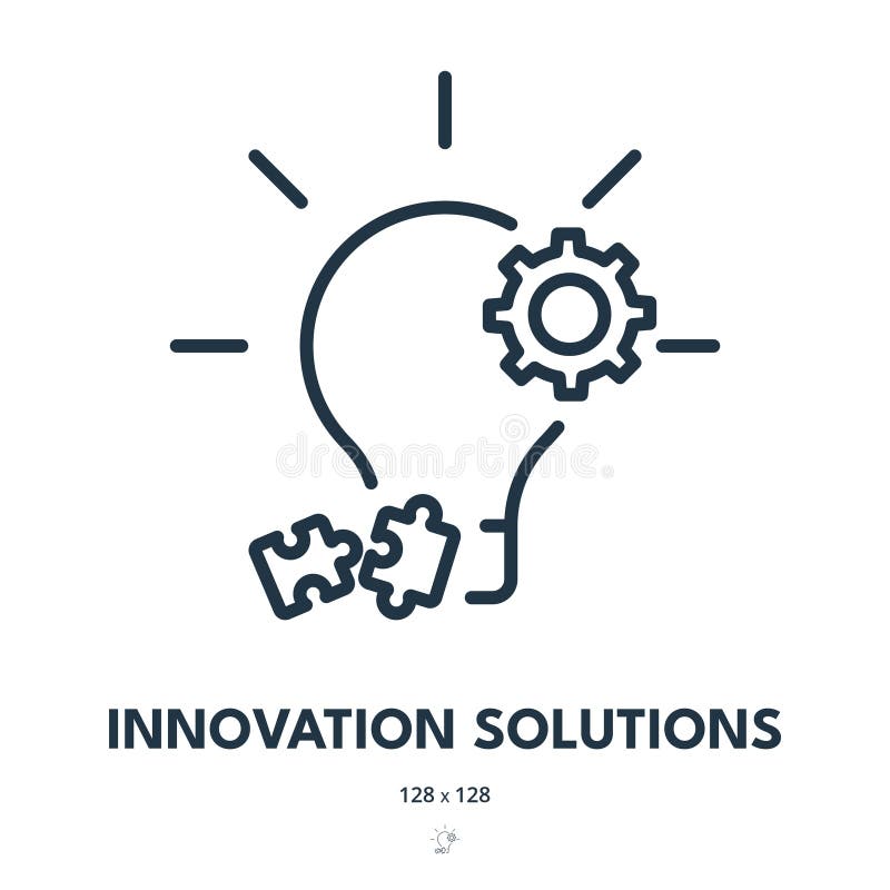 Innovation Solutions Icon. Solution, Creativity, Idea. Editable Stroke ...