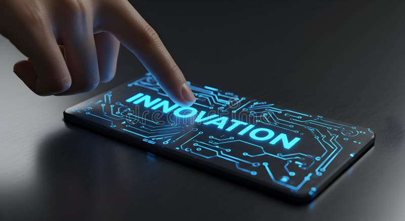 Innovation Technology Concept Finger Touching Digital Screen Future ...