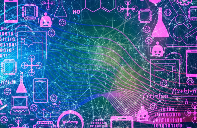 New technologies collage. stock illustration. Illustration of ...