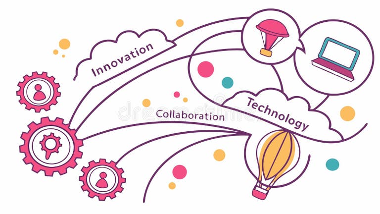 Innovation and Technology: Connected Idea Generation, Vector Design Generative AI Stock Vector ...