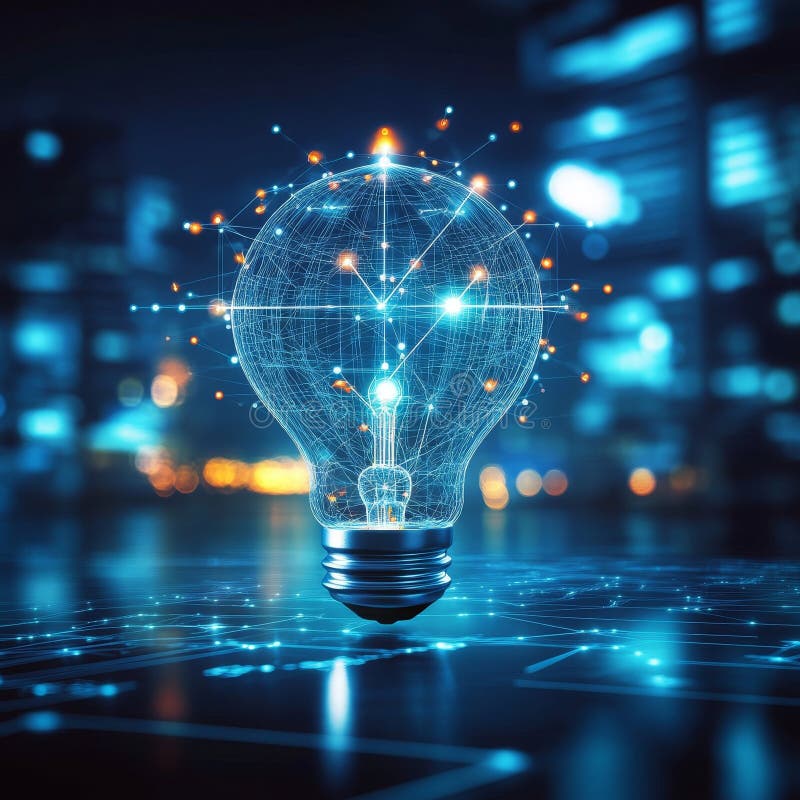 Innovation and Technology Glowing Light Bulb Symbolizing Ideas and ...