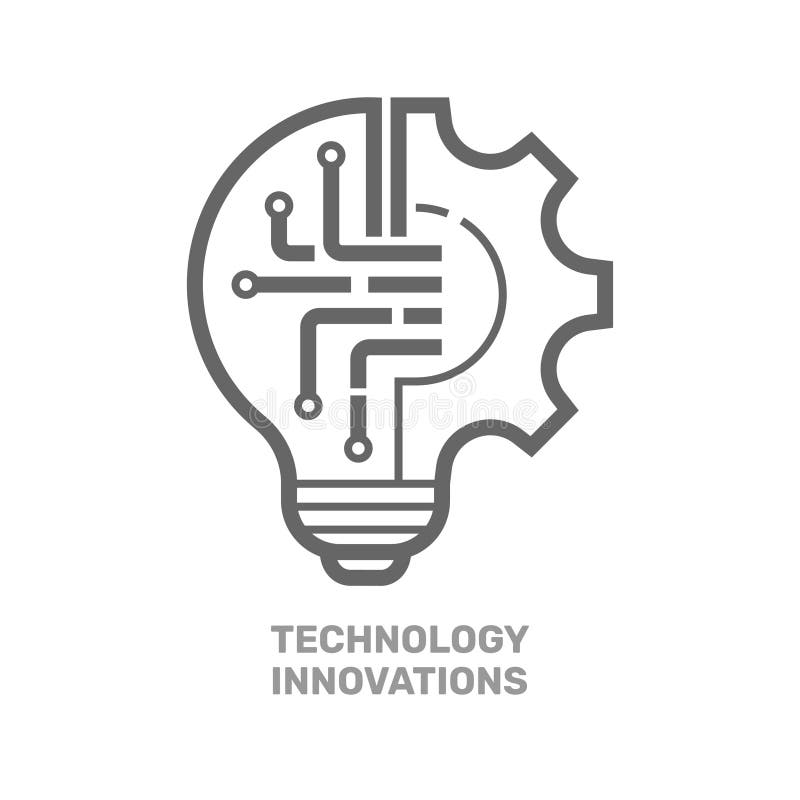 Innovation Technology Icon. Light Bulb and Cog Inside, Innovation ...